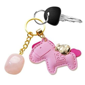 Generic Porte-cl&eacute;s en cuir - Ann&eacute;e du cheval - 7,9 cm - Porte-cl&eacute;s en forme danimal mignon pour d&eacute;coration - Breloque en cuir - Pendentif de sac &agrave; dos avec fe