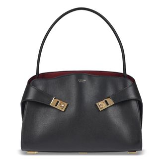 Ferragamo Elegante Schwarze Leder-Schultertasche - - Bags - Damen - Schwarzk - ONE SIZE