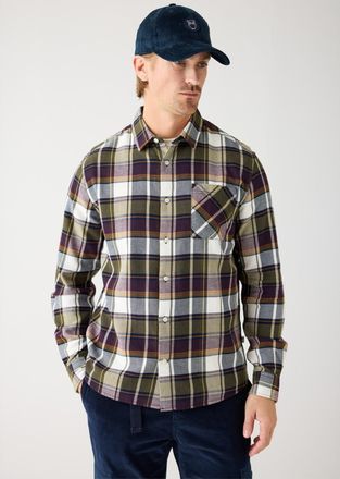Knowledge Cotton Apparel Herren vegan Hemd Flanell Light Kariert Blau