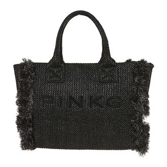 Pinko Pinko, Femme, Sacs, Noir, Taille: ONE Size Beach Shopper Rafia