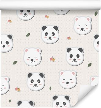 OEM Carta Da Parati Con Orsetti E Pois Per Soggiorno E Camera Da Letto, 50x1000 Cm