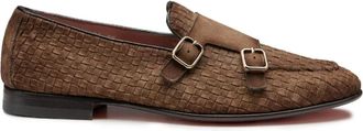 Santoni Homme, Chaussures, Brun, Taille: 42 1/2 EU Mocassins Tiss&eacute;s &agrave; Double Boucle