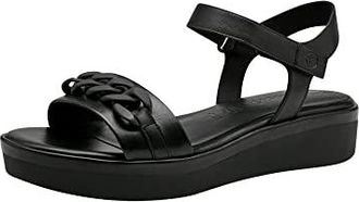 Tamaris Femme Damen 1-1-28267-30 Sandale Plate, Cuir Noir, 40 EU