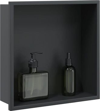 vidaXL Vidaxl - Niche de douche noir mat 32x32x9 cm acier inoxydable