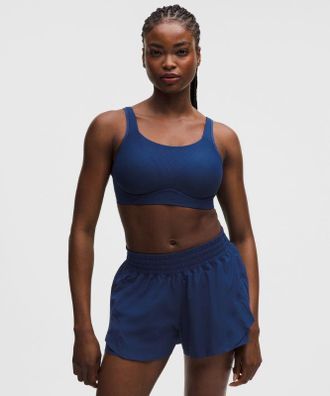 lululemon Soutien-gorge Run Times Maintien maximal, bonnets B &agrave; G pour Femmes - Bleu - Taille 36DDD