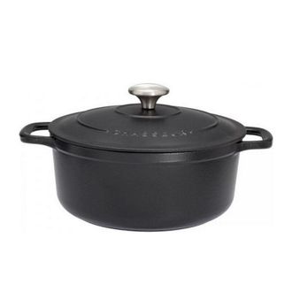 Chasseur Erhabene schwarz emaillierte runde auflaufform 24cm puc472401