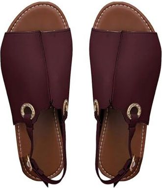 Generic Chaussures dext&eacute;rieur doubl&eacute;es pour femme - Sandales de plage creuses - D&eacute;contract&eacute;es - Chaussures plates - Chaussures pour femme - Doublure chaude, r