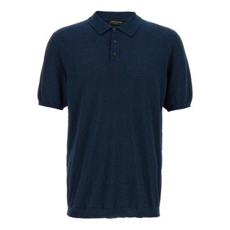 Roberto Collina Homme, Tops, Bleu, Taille: XL Polo en Coton Éponge