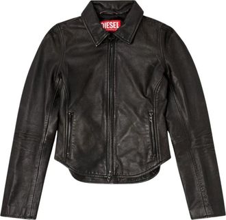 Diesel Femme, Vestes, Noir, Taille: 38 FR Leather Jacket