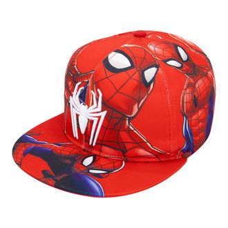 MARVEL Comics Herren Spiderman-Kostüm, Bestickt/Bedruckt, Snapback, Flache Krempe - Rot - Einheitsgröße