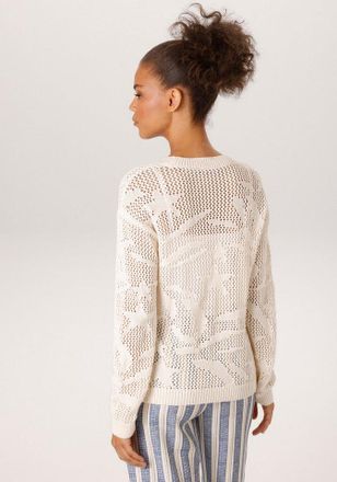 Aniston Strickpullover im trendigen Ajour-Muster mit eingestrickten Motiven