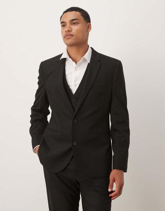 Asos Veste de costume ajustée - Noir