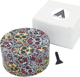 Generic Grinder crusher XXL 75mm ALLOY KRAFT | Ultra scharfe Klingen Premium 360º Druck | Grinder Mettall 4 teiliger für Gewürze und Kräuter | Mexikanische To