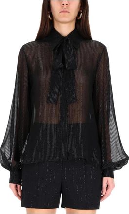 Max Mara Femme, Blouses et Chemises, Noir, Taille: 36 FR Chemisier Classique &agrave; Col et Manches Longues