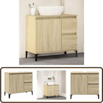 vidaXL Vidaxl - Badschrank Sonoma-Eiche 65x33x60 cm Holzwerkstoff - Badschrank - Holzwerkstoff - Badezimmermöbel - Spiegelschrank - Unterschrank