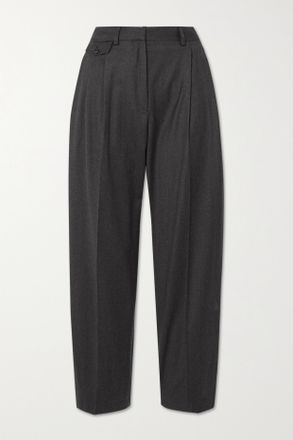 Purdey Verk&uuml;rzte Bundfaltenhose Aus Baumwollflanell - Grau