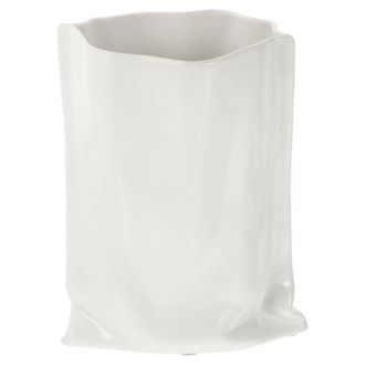 Angoily Schlichte Keramikvase Milchweiß Dekorative Kunsthandwerksvase für Blumenarrangement und Wohnraumgestaltung Kreatives Blumengefäß für Büro Balkon und Z