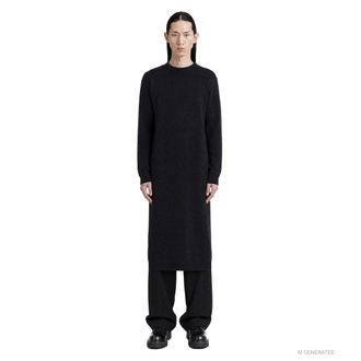 Jil Sander Long Padded Wool Dress