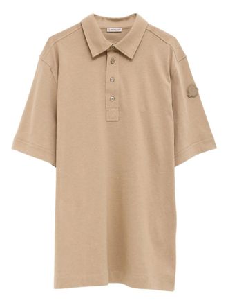 Moncler Poloshirt mit Logo-Patch - Nude
