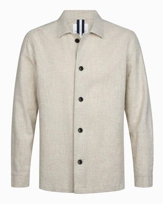 Profuomo Garment Dyed Overshirt aus Leinen und Baumwolle, Regular Fit in