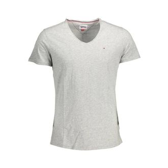 Tommy Hilfiger Braunes Baumwoll-T-Shirt - - Tops - Herren - Grau - 2XL