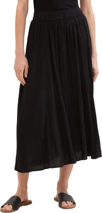 Tom Tailor Damen Midi Rock mit crinkle effect, deep black, 34