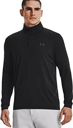 Under Armour Playoff T-Shirt à Manches Longues avec Fermeture éclair 1/4 pour Homme, Noir, Taille L, Noir, L