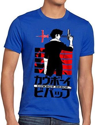 style3 The Cowboy T-Shirt Homme Swordfish Anime Manga, Taille:M, Couleur:Bleu