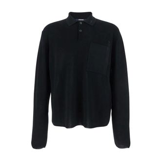 Jacquemus Homme, Tops, Noir, Taille: S Le Polo Tricot