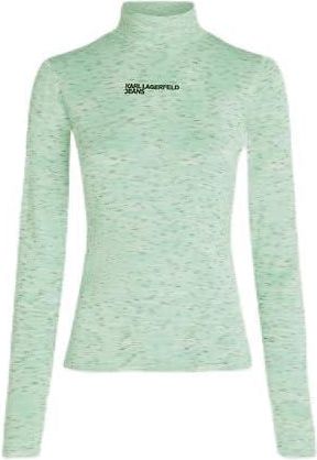 Karl Lagerfeld Karl Lagerfeld Jeans, Pull En Maille &Agrave; Col Montant Pour Femme, Coupe Classique, Bleu, M