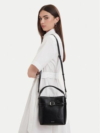 Calvin Klein Handtasche Buckle Mini Bucket Crossbody LV04F3550G Schwarz