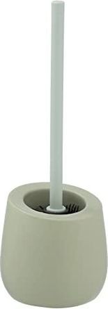 WENKO WC-Garnitur Mod. Badi Lindgrün, hochwertige Keramik mit Matter Oberfläche, inkl. WC-Bürste mit Silikon-Bürstenkopf und Anti-Haft-Wirkung