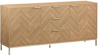 Sweeek Alices Home - Buffet de Rangement. Budapest. Deux Portes. Deux étagères. Trois tiroirs. Buffet Bas. L160 x l 40 x H 75cm