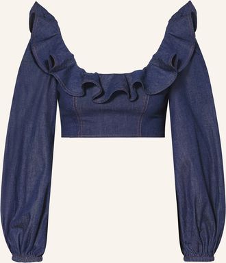 Zimmermann Jeansbluse Aster Mit Volants blau