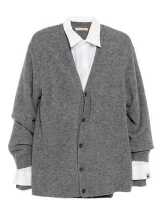 Romeo Hunte Cardigan im Layering-Look - Grau