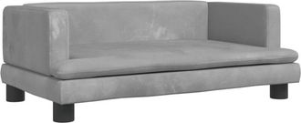 vidaXL vidaXL Kindersofa Hellgrau 80x45x30 cm Samt