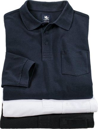 Otto Kern Langarm-Poloshirt (Packung, 3er-Pack) aus Baumwolle