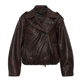 AllSaints Femme, Vestes, Rouge, Taille: 34 FR Samina Leather Jacket