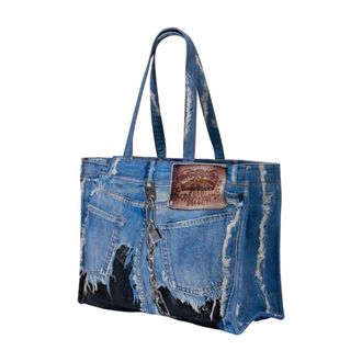 Acne Studios Unisex Upcycled Denim Tote Blue Cotton