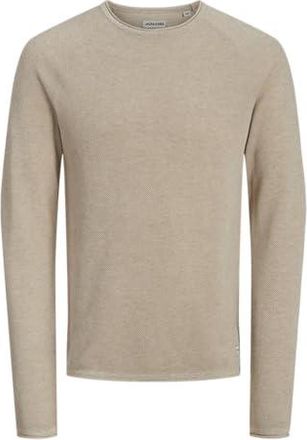 Jack & Jones Jack & Jones Jwhhill Knit Crew Neck Noos, Oatmeal, 3XL Homme