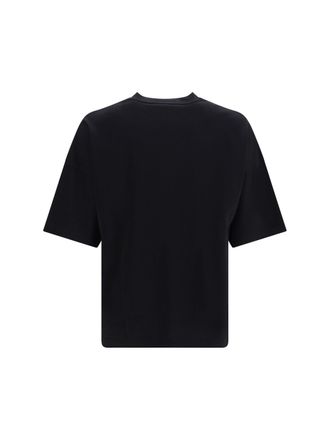 Palm Angels Mens Vintage Box Logo T-Shirt Black-Off White Cotton T-Shirts And Polos