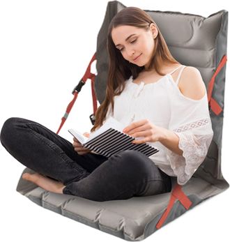 Generico Stadionsitz, Stuhlmatratze, ergonomisch, aufblasbar, f&uuml;r Camping, Sport, Strand und Wandern, leichte Halterung aus Nylon f&uuml;r Rucks&auml;cke und Abenteuer