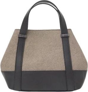 PESERICO Femme, Sacs, Brun, Taille: ONE Size Canvas Mini Shopping Bag