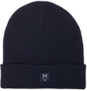 Knowledge Cotton Apparel Bonnet uni &agrave; revers en laine