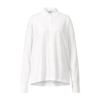Sminfinity Oversized Leinen Strickbluse - - Blouses & Shirts - Damen - Wei&szlig; - M/L