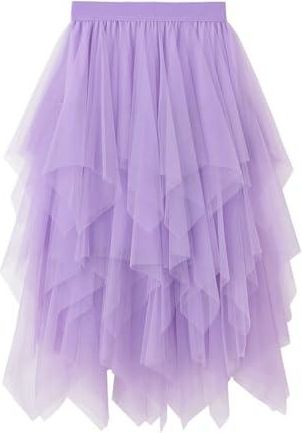 Generic Pliss&eacute;e roulettes Jupe R&eacute;tro Ann&eacute;es 80 F&ecirc;te Jupes de f&ecirc;te &eacute;lastique Petticoat en Tulle Taille &Eacute;lastique Scintillante Costume de Carnaval R&eacute;tro Ann&eacute;es 