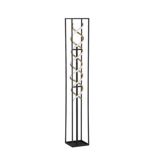 Fischer & Honsel Stehleuchte, Gian|sandschwarz/goldfarben|L: 20 cm, B: 20 cm, H: 135 cm|stufenlos dimmbar|Farbtemperatureinstellung 3 Stufen|1x LED 34 Watt 2700/3350/ 
