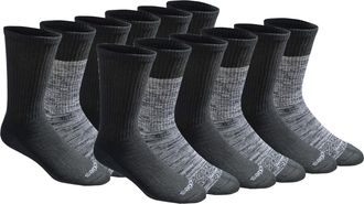 Dickies Dri-Tech Essential Moisture Control Crew Socken für Herren, Multipack, Schwarz, Free Run (12 Paar), Größe L, Black Free Run (12 Paar), Large