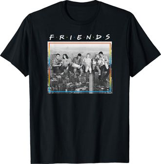 Friends Lunch Break T-Shirt, Schwarz, S, Unisex, Kurzarm, Baumwolle, 100% Baumwolle, Cartoon, Casual, Work, Crew-Ausschnitt, Klassische Passform, Standardläng