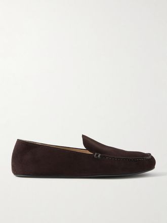The Row Leo Loafers Aus Veloursleder - Braun